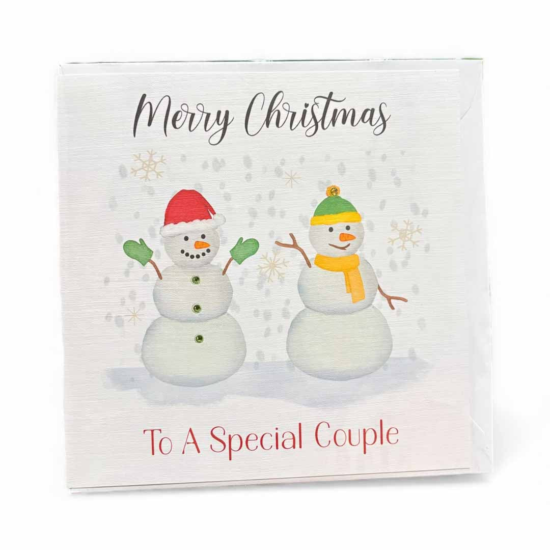 Merry Christmas Special Couple Snowman Card by Bright Night Cards ...